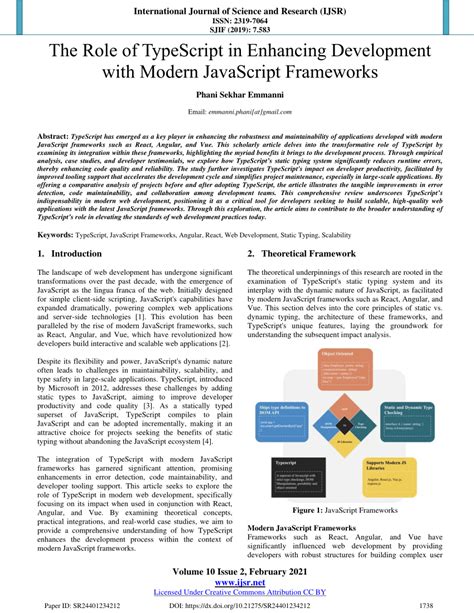 Pdf The Role Of Typescript In Enhancing Development With Modern Javascript Frameworks