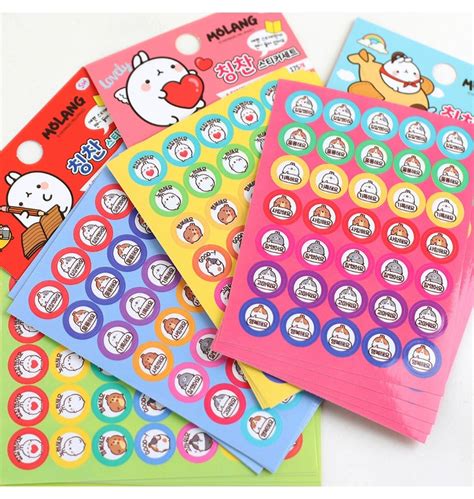 몰랑 칭찬스티커 1개 랜덤 칭찬스티커판 유아스티커 몰랑이스티커 티몬