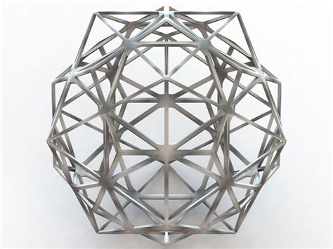 Wireframe Shape Compound Of Dodecahedron And Icosahedron 3d Model Turbosquid 2190488