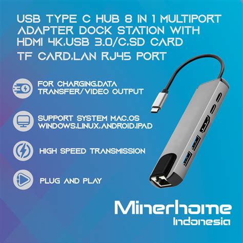 Promo Usb Type C Hub Converter In Multiport Adapter Dock Station Miner Home Tokopedia