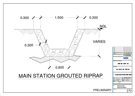 12 Main Station Grouted Riprap Layout Engineering Real Estate