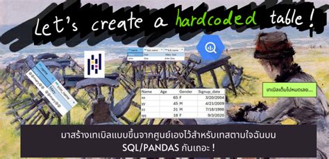 [sql tips] วิธีสร้างเทเบิลแบบขึ้นจากศูนย์ hardcoded table สำหรับเทสตามใจฉันบน big query