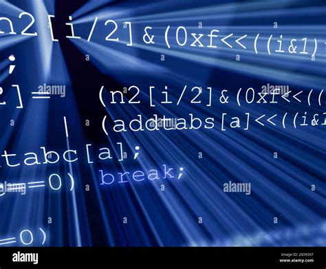 Colorful Digital Binary Data Digits And Streaming Binary Code Background With Light Beams Stock