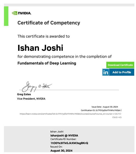Ishan Joshi On Linkedin Deeplearning Ai Nvidia Machinelearning