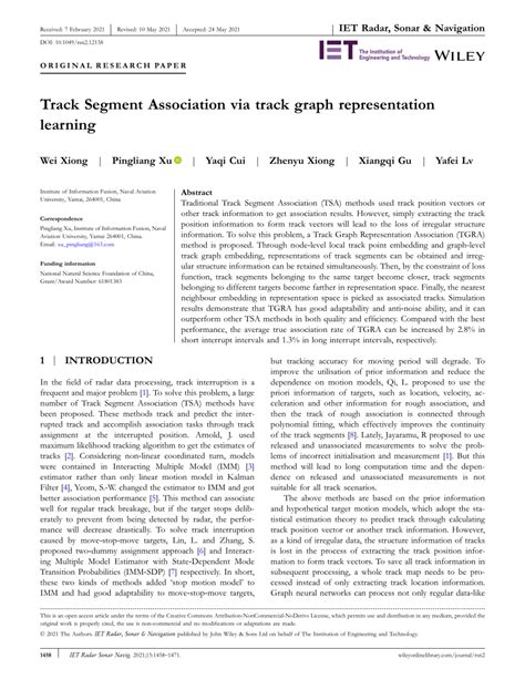 Pdf Track Segment Association Via Track Graph Representation Learning