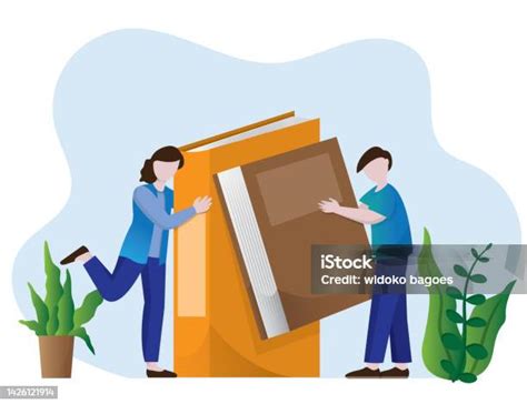 사람들은 독서 책 일러스트 레이 션 벡터 템플릿 책 애호가 독자 현대 문학 팬을 좋아합니다 Literary Festival에 대한 스톡 벡터 아트 및 기타 이미지 Istock
