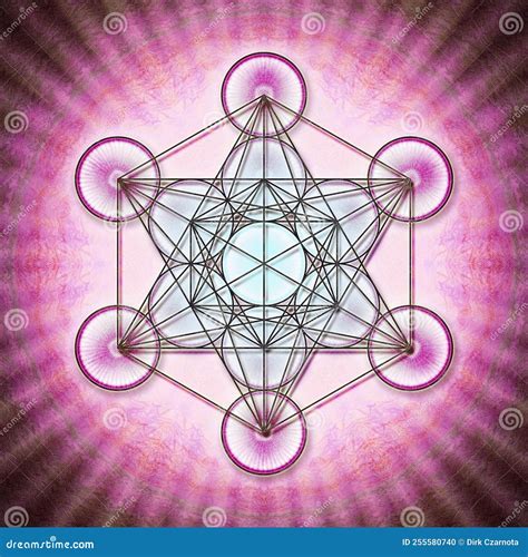 Sacred Geometry Metatron`s Cube Symbol Royalty Free Illustration 255580740