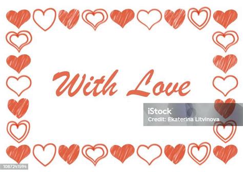 손으로그린된 하트 발렌타인 추상적인 배경 벡터 일러스트 레이 션 갈란드 장식품에 대한 스톡 벡터 아트 및 기타 이미지 갈란드 장식품 공휴일 구도 Istock