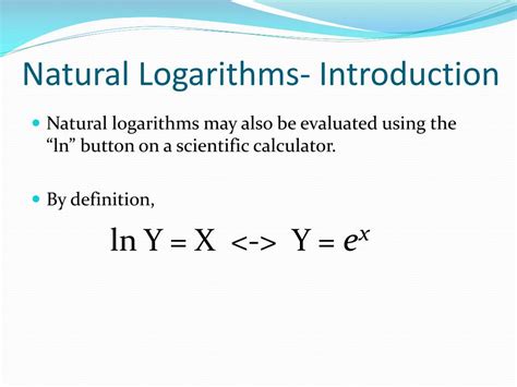Ppt Logarithm Common And Natural Logarithms Powerpoint Presentation Id 6011667