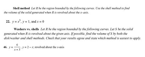 Solved Shell Method Let R Be The Region Bounded By The Chegg Com