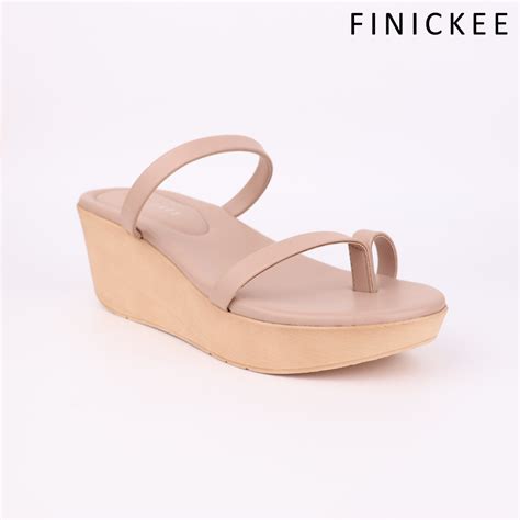 Finickee Isabella Wedge Step Ins Cream Beige Shopee Philippines