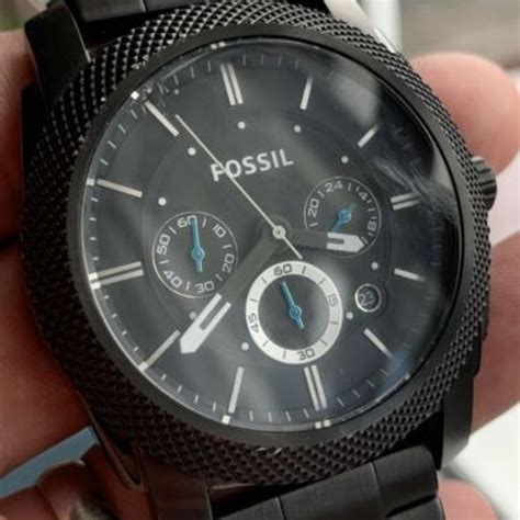 Mens Fossil Machine Chronograph Watch Fs4552 Spares Needs Polish And Battery Watchcharts