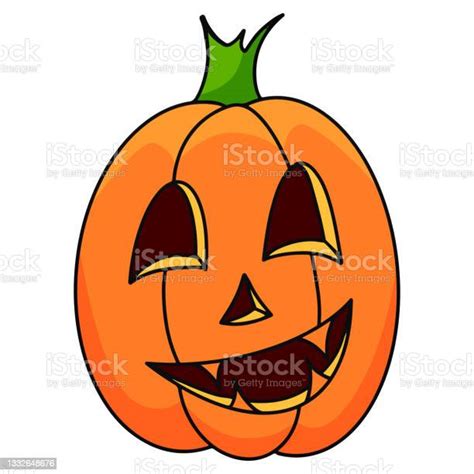 흰색 배경에 호박 해피 할로윈 휴가의 주요 상징 휴일 할로윈에 대한 당신의 디자인에 대한 미소와 오렌지 호박 벡터 일러스트레이션 10월에 대한 스톡 벡터 아트 및 기타