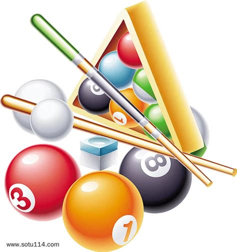 手绘卡通打台球插画素材 花瓣网
