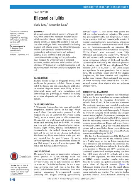 Pdf Bilateral Cellulitis