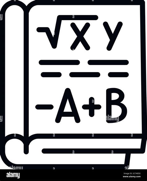 Mathematics Book Icon Outline Mathematics Book Vector Icon For Web Design Isolated On White