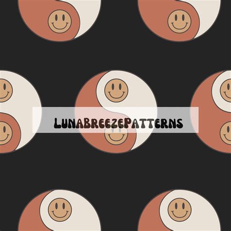 Rust Yin Yang Seamless Repeat Pattern Etsy