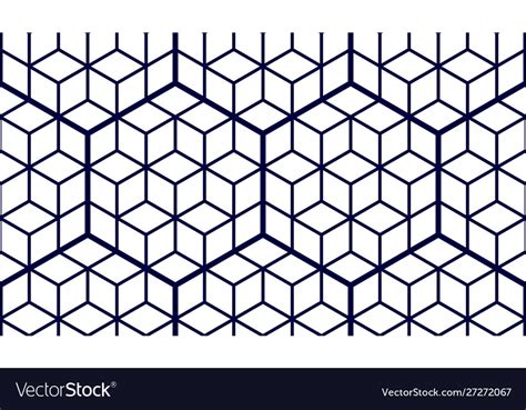 Geometric Cubes Abstract Seamless Pattern D Vector Image