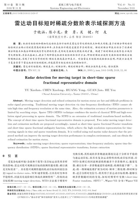 Pdf Radar Detection For Moving Target In Short Time Sparse Fractional