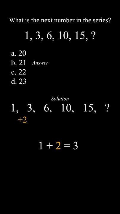 Find The Next Term In This Number Sequence 1 3 6 10 15 Youtube