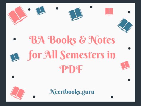 Ba Books And Important Notes For All Semesters In Pdf 1st 2nd 3rd Year