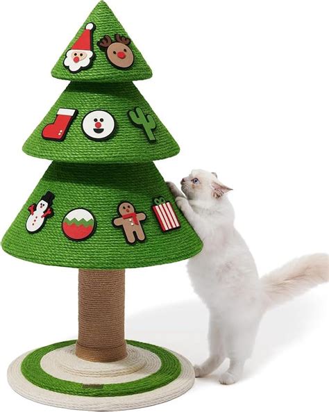 Vetreska Large 3 2ft Cat Scratching Post Indoor Christmas Pine Tree Sisal Cat Scratch Tower For