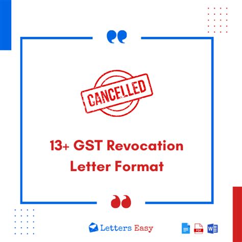 13 GST Revocation Letter Format Writing Tips Examples Letters Easy