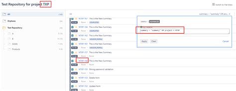 XRAY Test Repository S JQL Tab Is Showing Incorrect Results Showing Results From Other