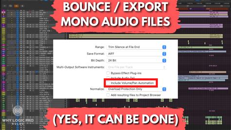 Export Mono Audio Files From Logic Pro Yes It Can Be Done