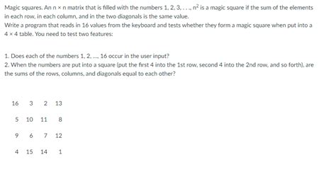 Solved Magic Squares An Nxn Matrix That Is Filled With The