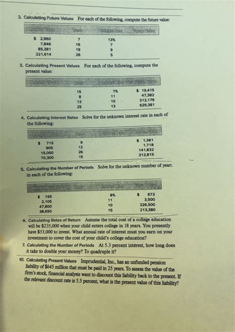 Solved 2 Calculating Future Values For Each Of The