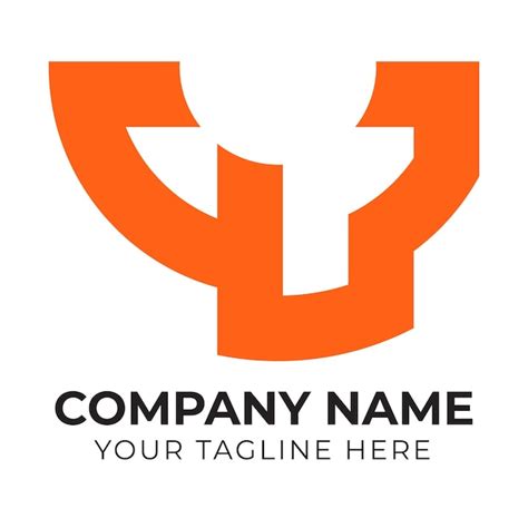 Un Logo De Letra T Con Dos Letras Naranjas Vector Premium