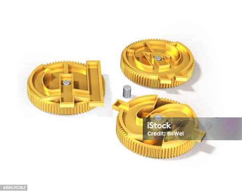 황금 달러 표시 파운드 유로 기호 3 차원 일러스트 레이 션과 기어 0명에 대한 스톡 사진 및 기타 이미지 0명 개념 경제 Istock
