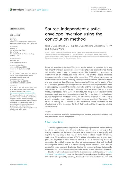 pdf source independent elastic envelope inversion using the