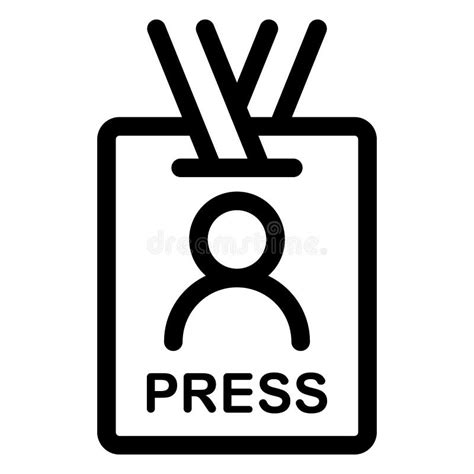 Press Pass Id Card Line Icon Journalist Visitor Pass Vector