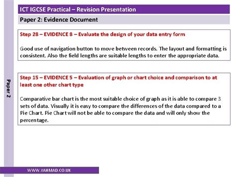 ICT IGCSE Practical Revision Presentation Paper Evidence