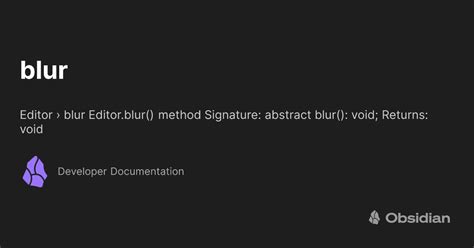 blur developer documentation