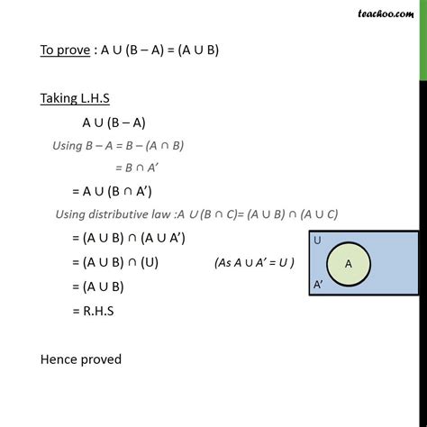 Misc 8 Show That A A B U A B And A U B A A U B