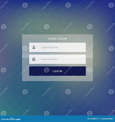 Modern Login Form Template For Website Access Stock Vector Illustration Of Profile Page