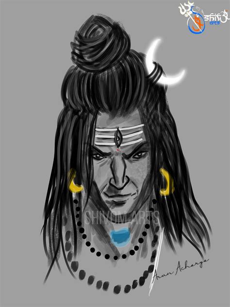 Angry Lord Shiva Pencil Sketch