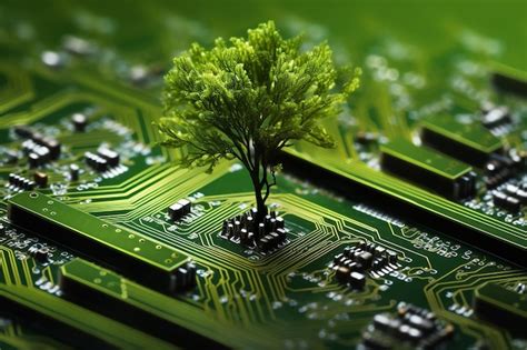 Premium Photo Natures Fusion Converging Point With Growing Tree