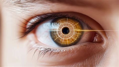 Close Up Of Human Eye Biometric Security System Retinal Recognition