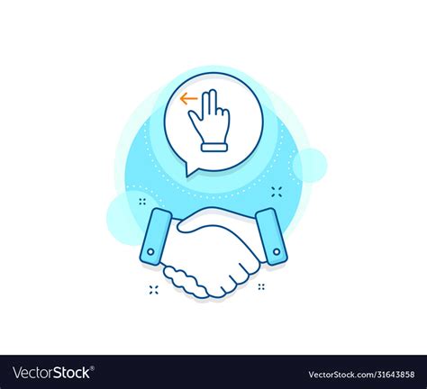 Touchscreen Gesture Line Icon Slide Left Arrow Vector Image