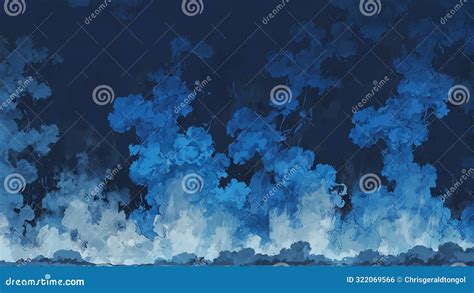 Closeup Blue Thick Smoke Fog Texture Background Ai Generated Stock