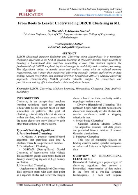 Pdf From Roots To Leaves Understanding Birch Clustering In Ml