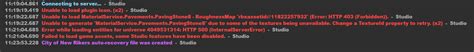 Failed To Load Game Assets Some Studio Features Have Been Disabled Platform Usage Support