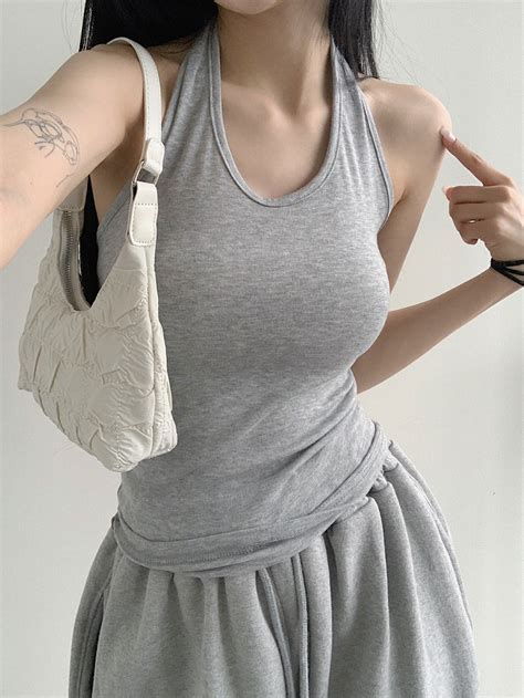 예모마일 주문폭주🔥 포크 레이어드 홀터넥 나시