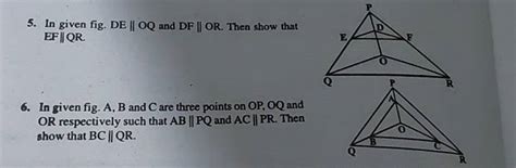 In Given Fig DEOQ And DFOR Then Show That EFQR Filo