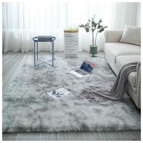 Ковер, мягкий и пушистый. Fluffy Carpet. 200х160. Светло-серый ...