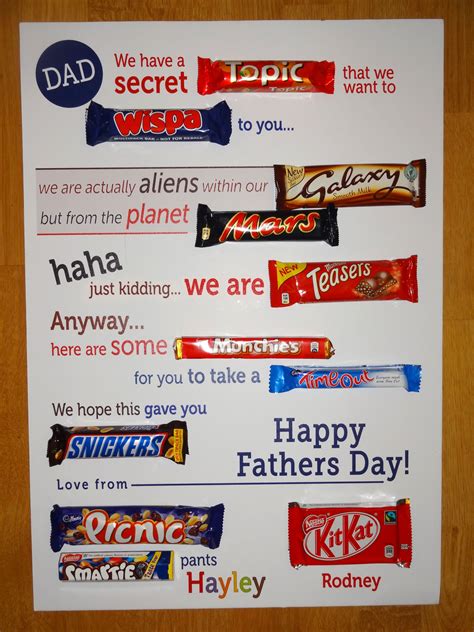 Fathers Day Chocolate Bar Letter Diy T Idea